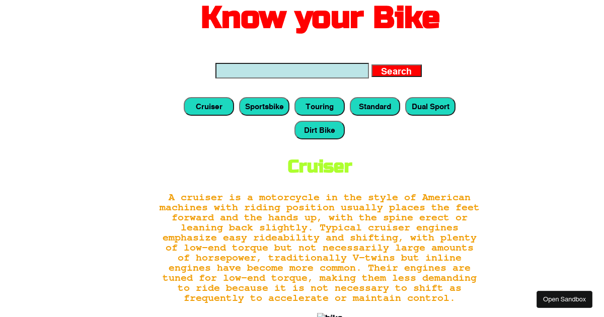 know-your-bike - Codesandbox