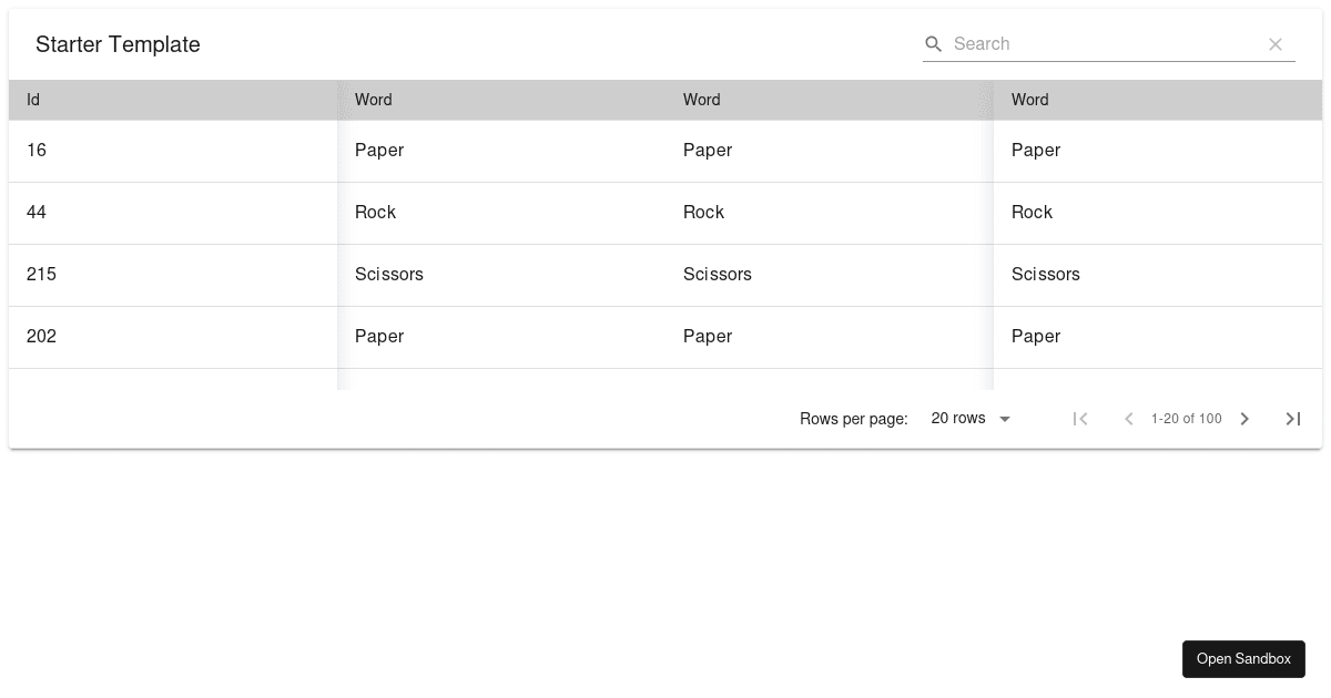 material-table-fixed-header-issue - Codesandbox