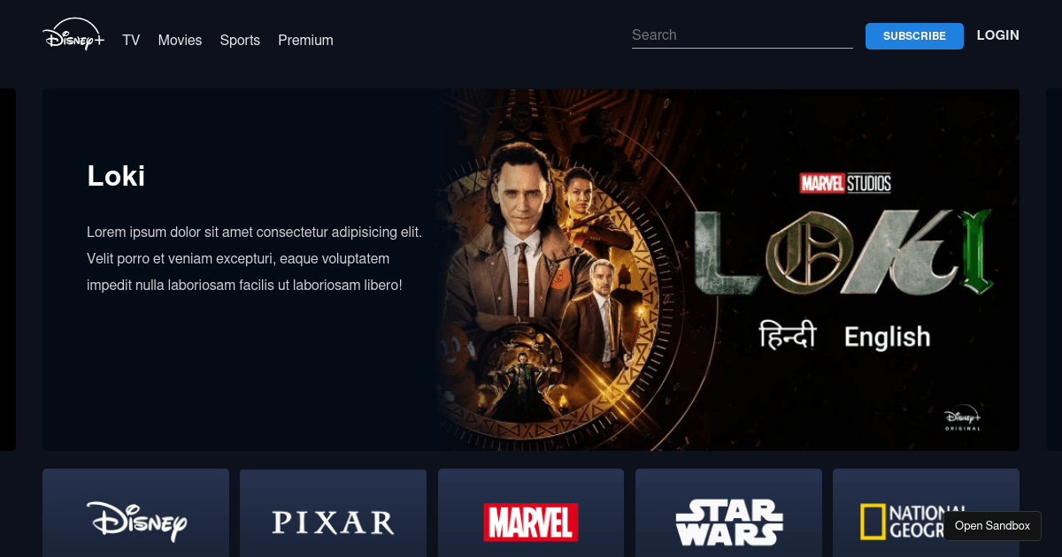 Disney Hotstar Clone Using Html Css And Js Codesandbox