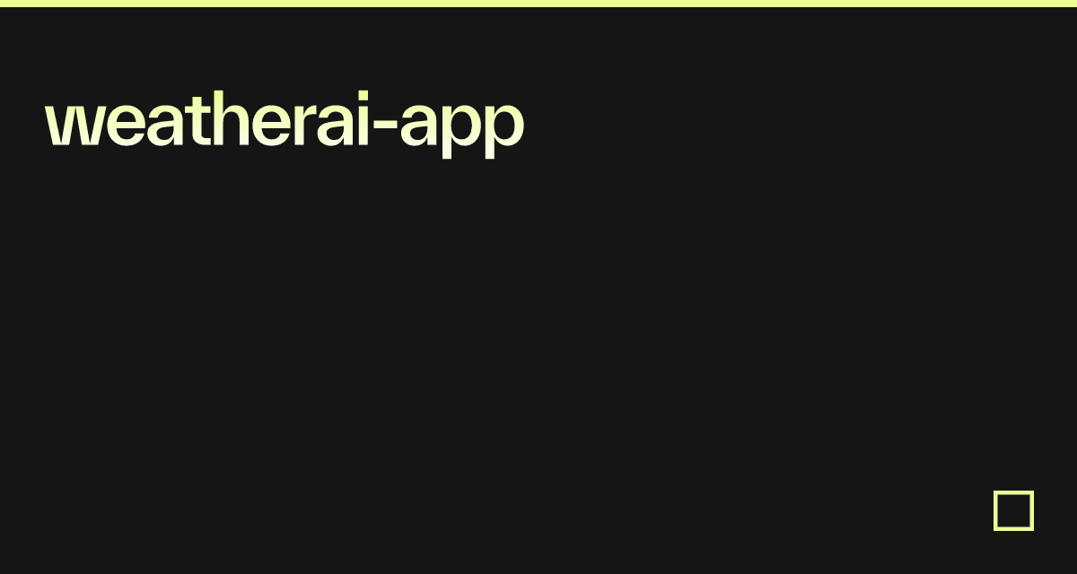 weatherai-app - Codesandbox