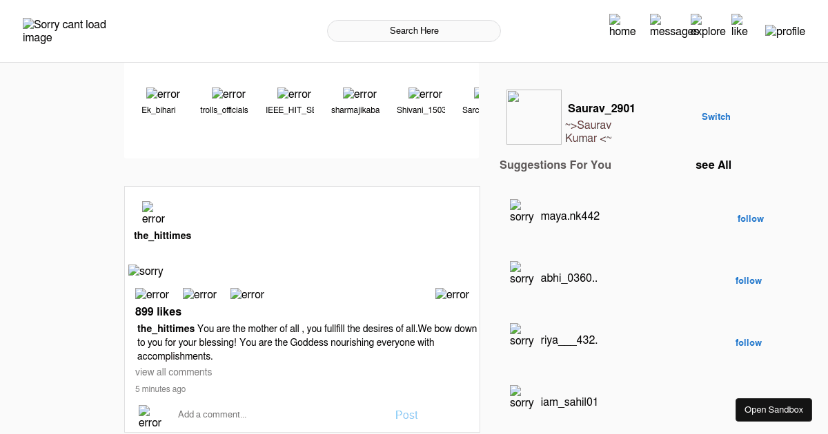 instagram_clone - Codesandbox