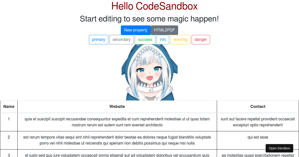 html2pdf (forked) - Codesandbox