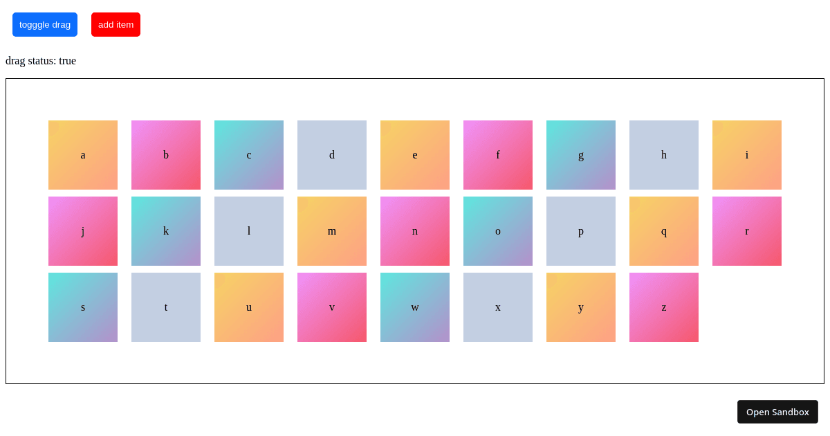 react-grid-rearrange (forked) - Codesandbox