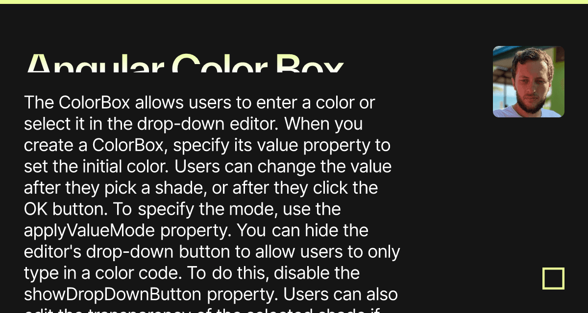 Angular Color Box (forked) - Codesandbox