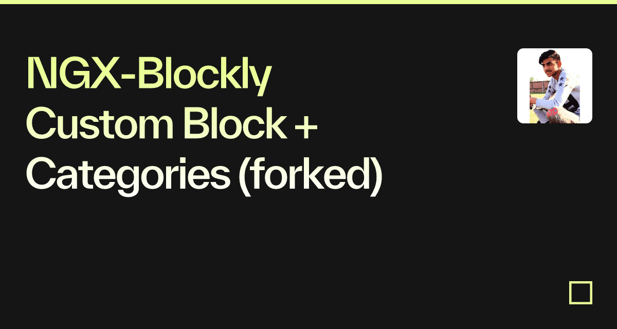 Ngx Blockly Custom Block Categories Forked Codesandbox