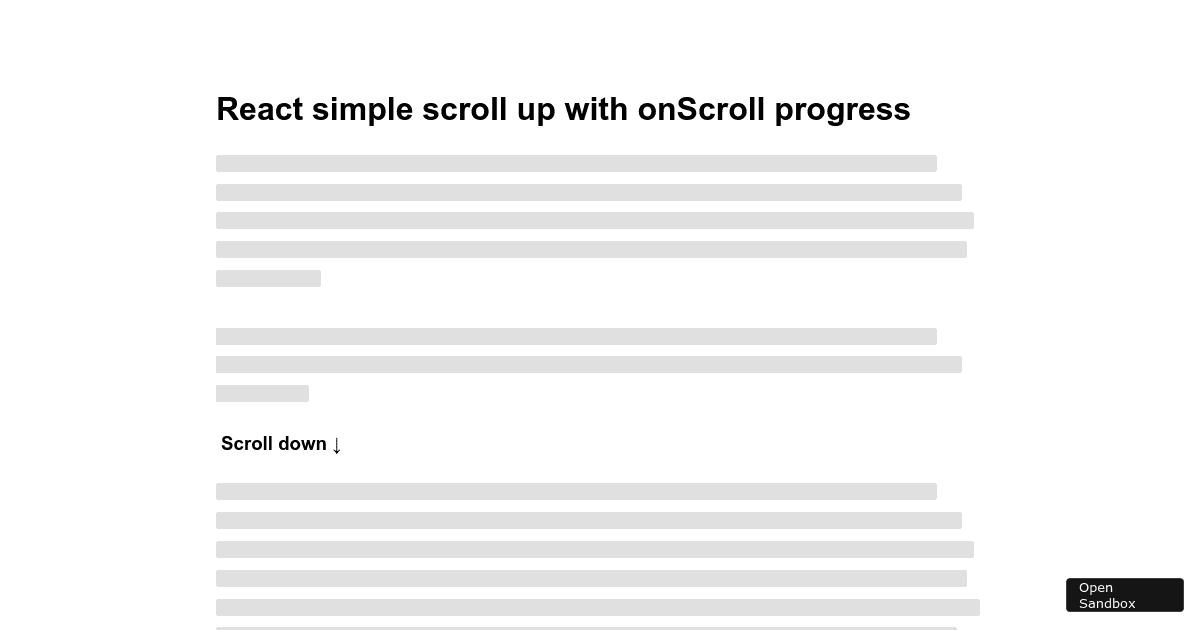 React simple scroll up with progress onScroll - Codesandbox