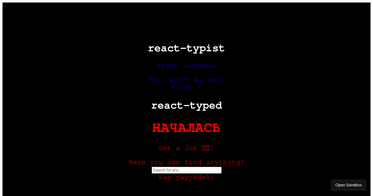 Typing Effect (forked) - Codesandbox