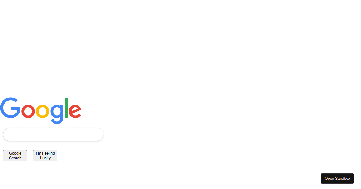 ChatGPT google homepage with react-ui - Codesandbox