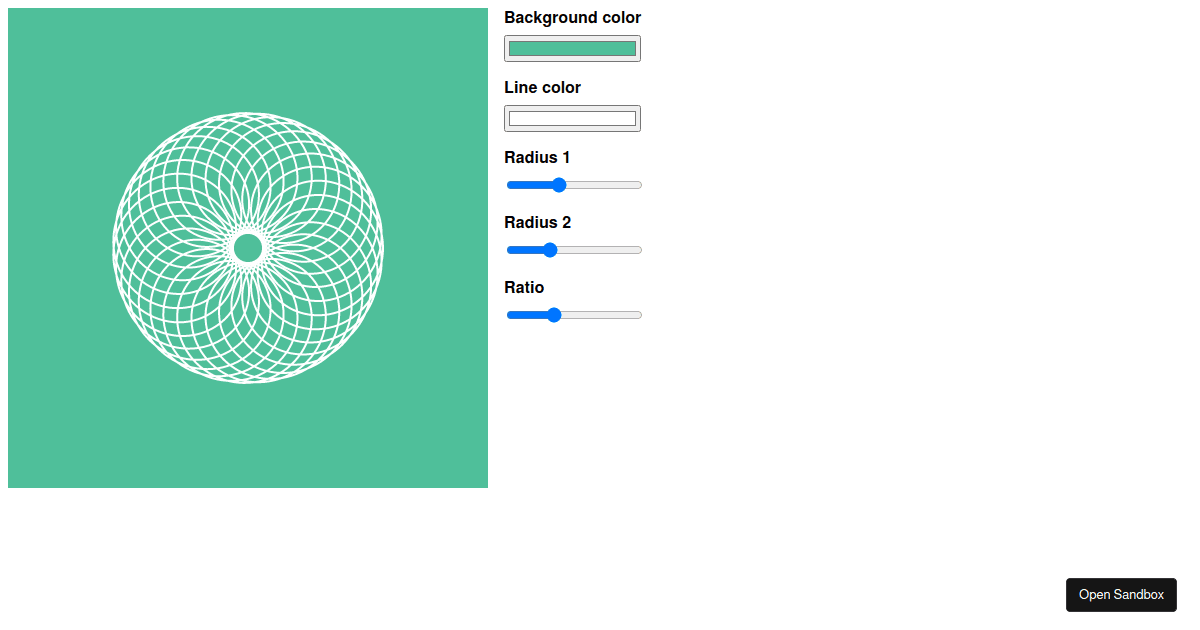 parametric spirographs - Codesandbox
