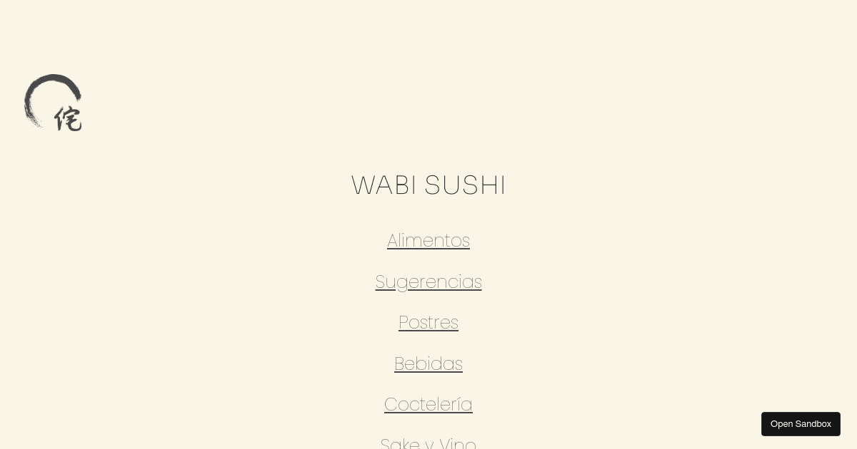 menu. wabi sushi inicio - Codesandbox