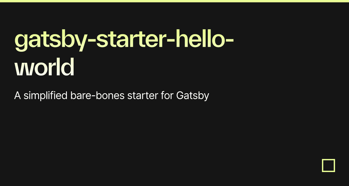 gatsby-starter-hello-world - Codesandbox