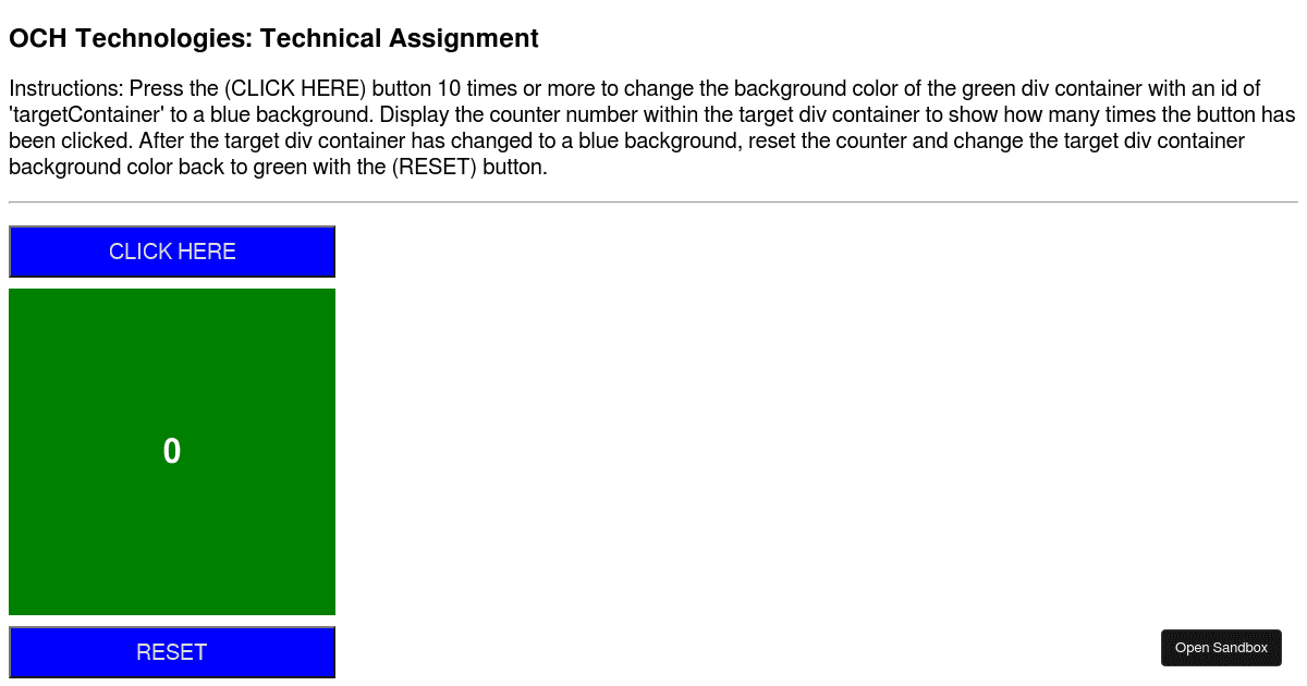OCH Tech Interview - Change Background Color - Codesandbox