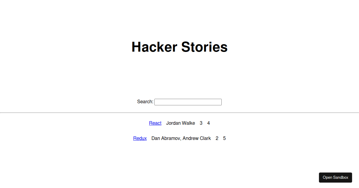 hacker-stories - Codesandbox
