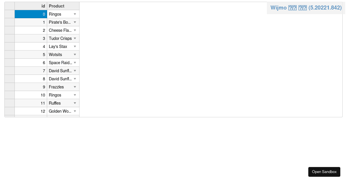 wijmo keydown시 멈춤 - Codesandbox