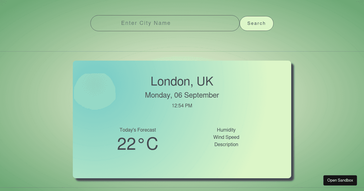 react weather app template - Codesandbox