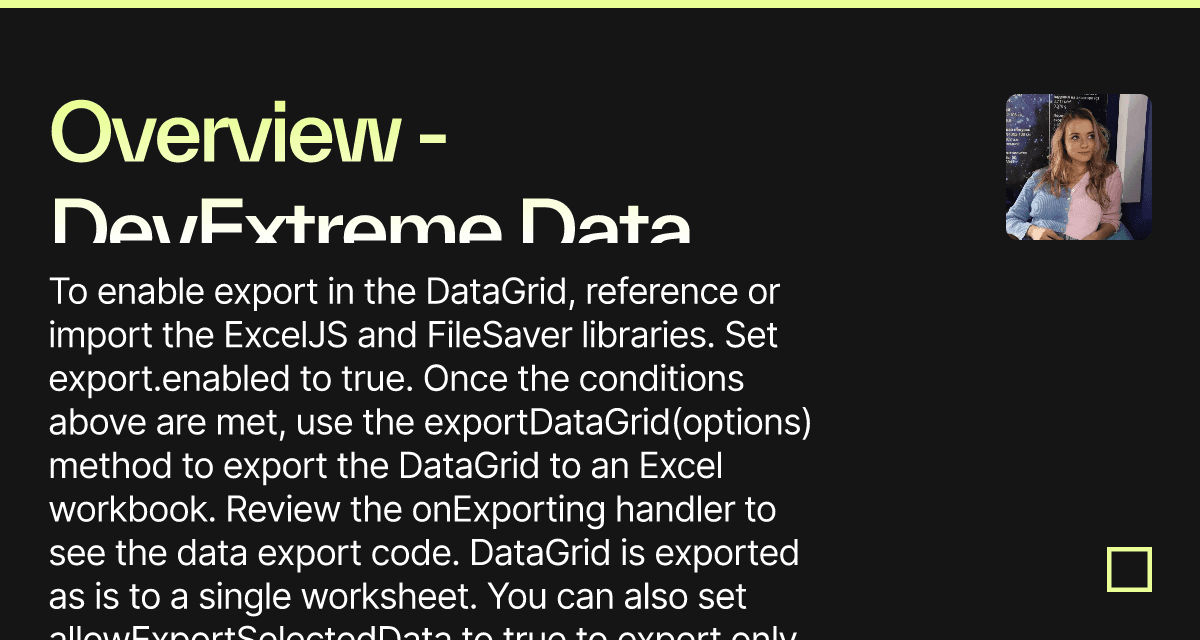 Overview Devextreme Data Grid Forked Codesandbox