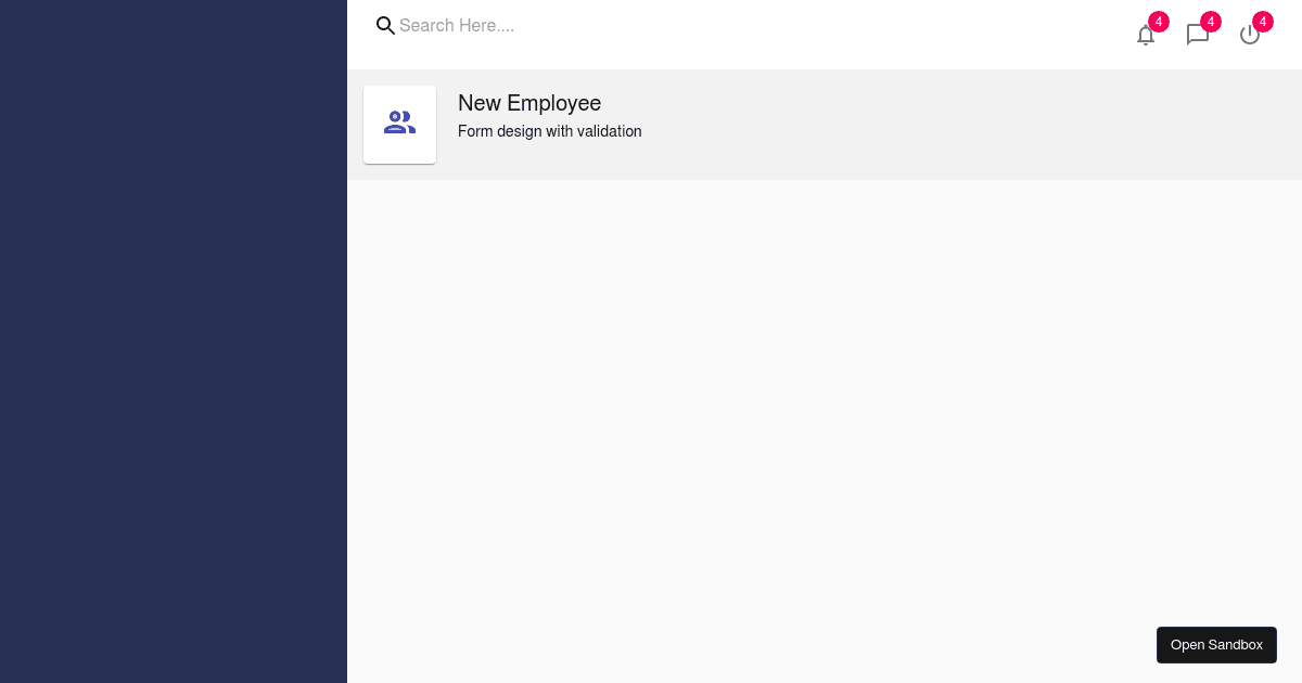 Employee MUI Project - Codesandbox