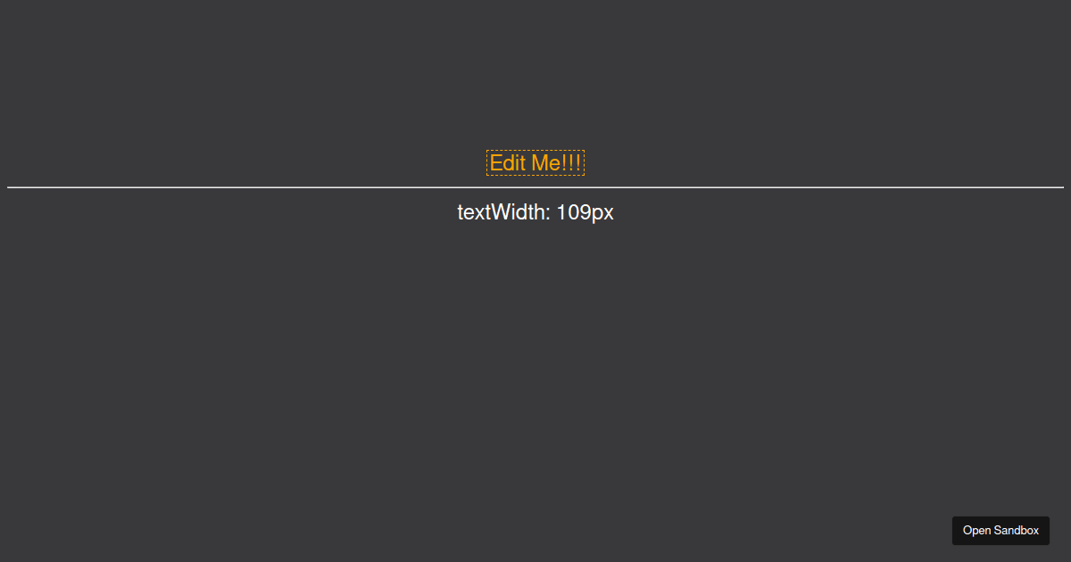 react-ts get text width in pixels - Codesandbox