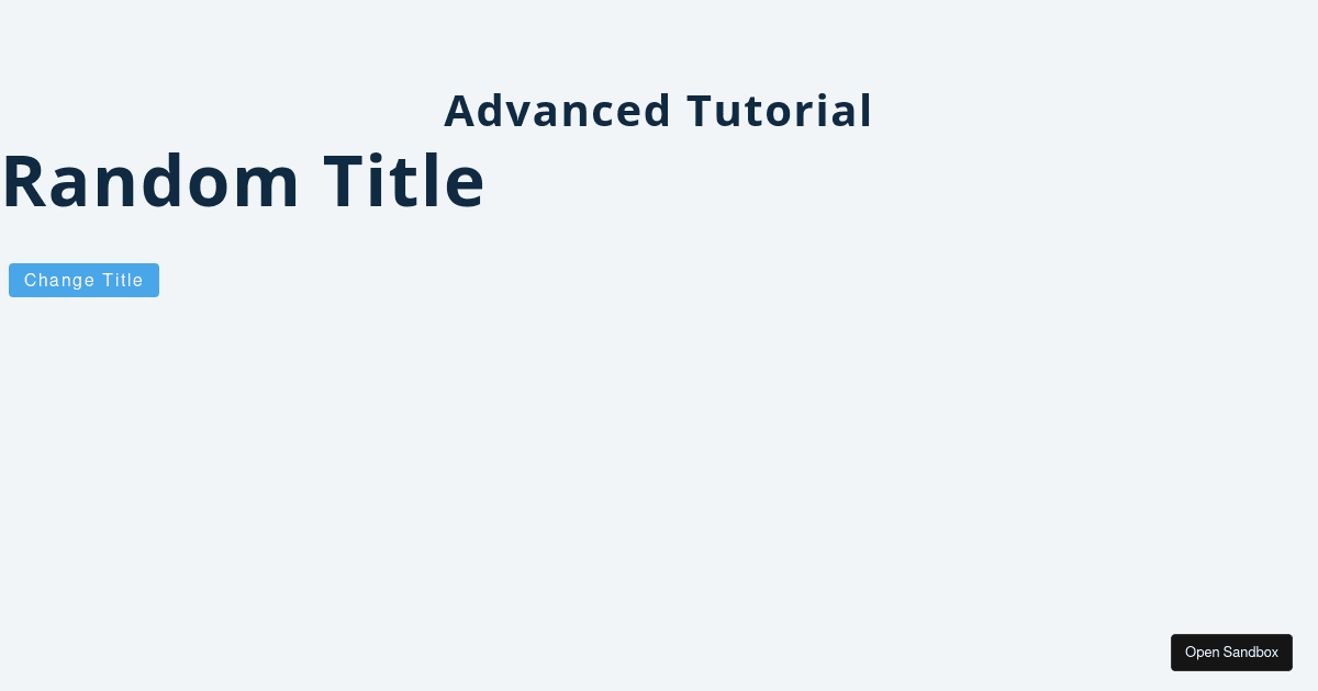 tutorial - Codesandbox
