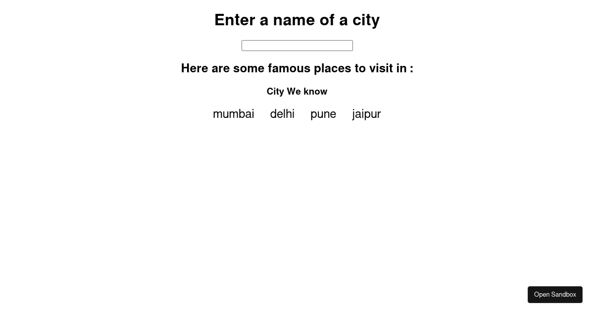 Explore-the-city - Codesandbox