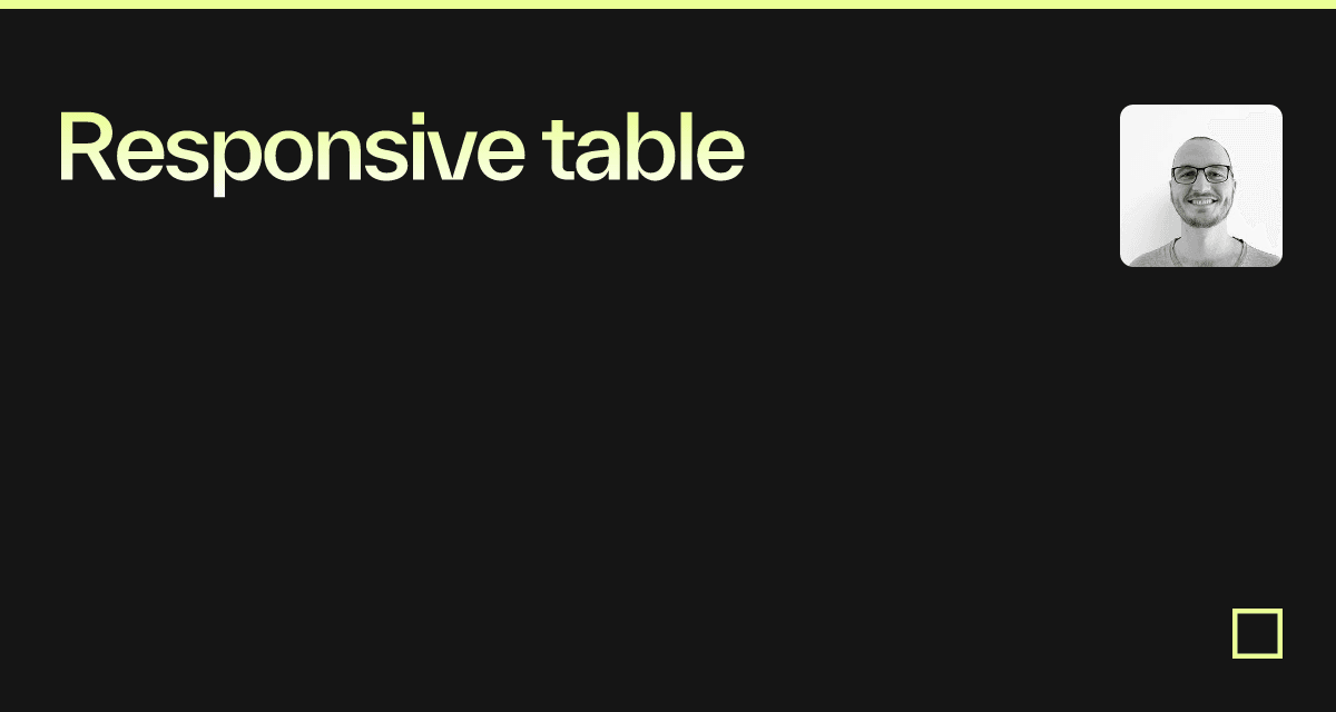 Responsive table - Codesandbox