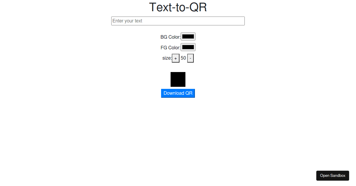 text-to-qr - Codesandbox