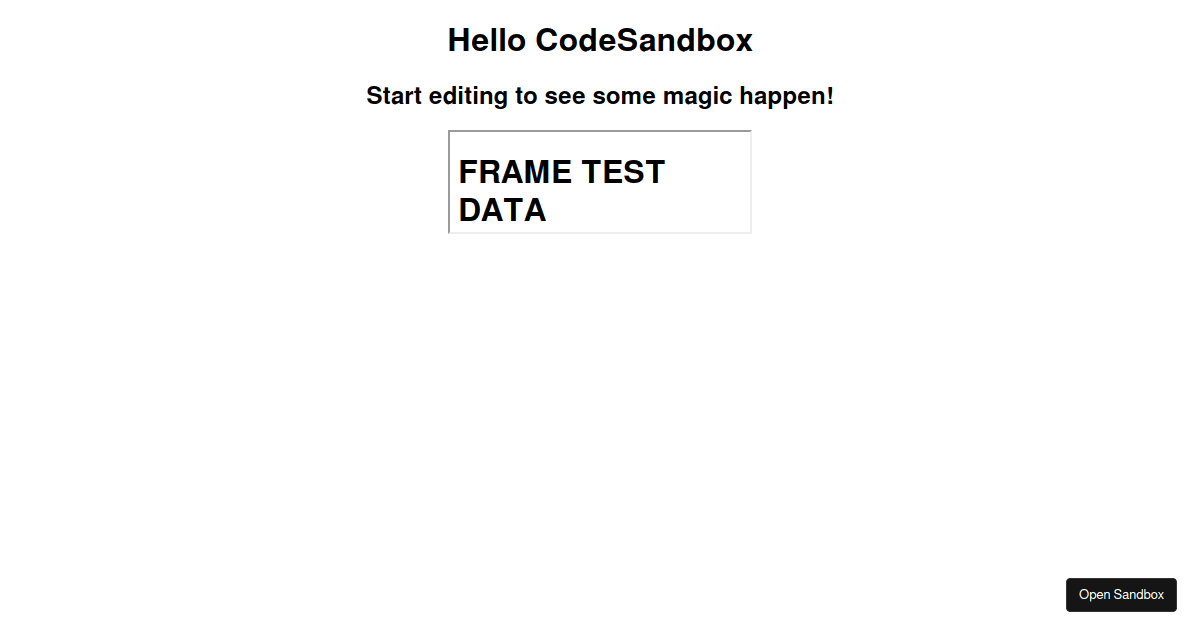 Frame-Test - Codesandbox