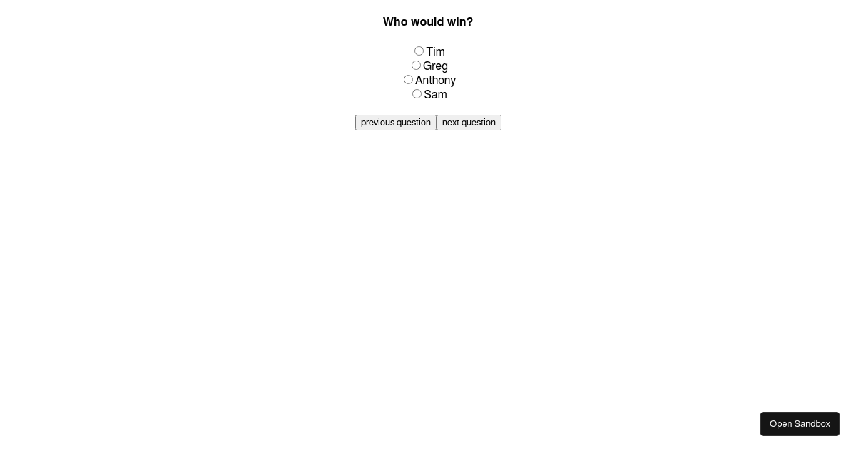 Quiz With Immutable State Codesandbox