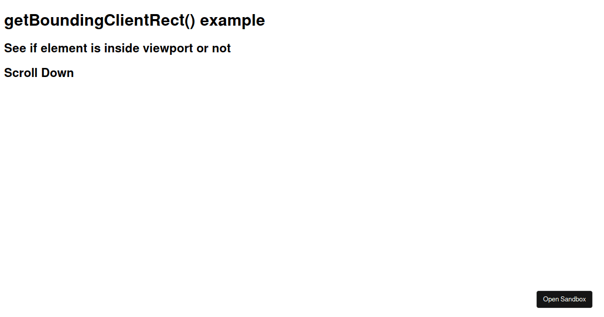 getBoundingClientRect() example - Codesandbox