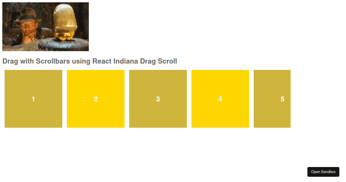 React Indiana Drag & Scrolls - Codesandbox