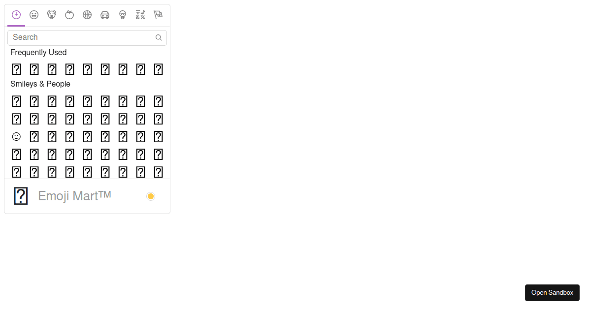 emoji-mart demo (forked) - Codesandbox