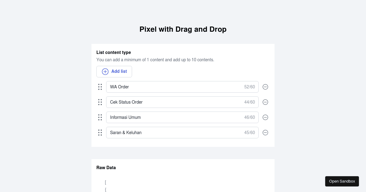 Pixel Next - Drag And Drop - Codesandbox