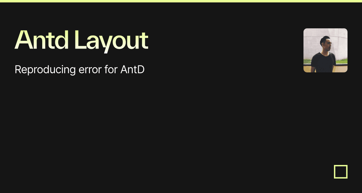 Antd Layout - Codesandbox