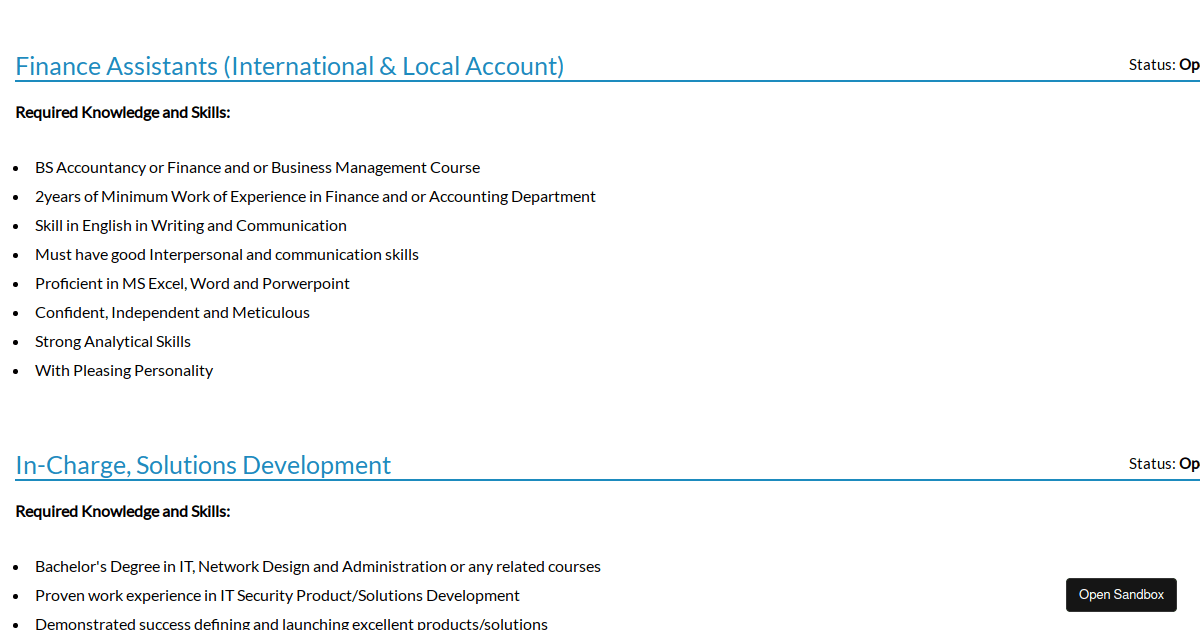 careers page - Codesandbox