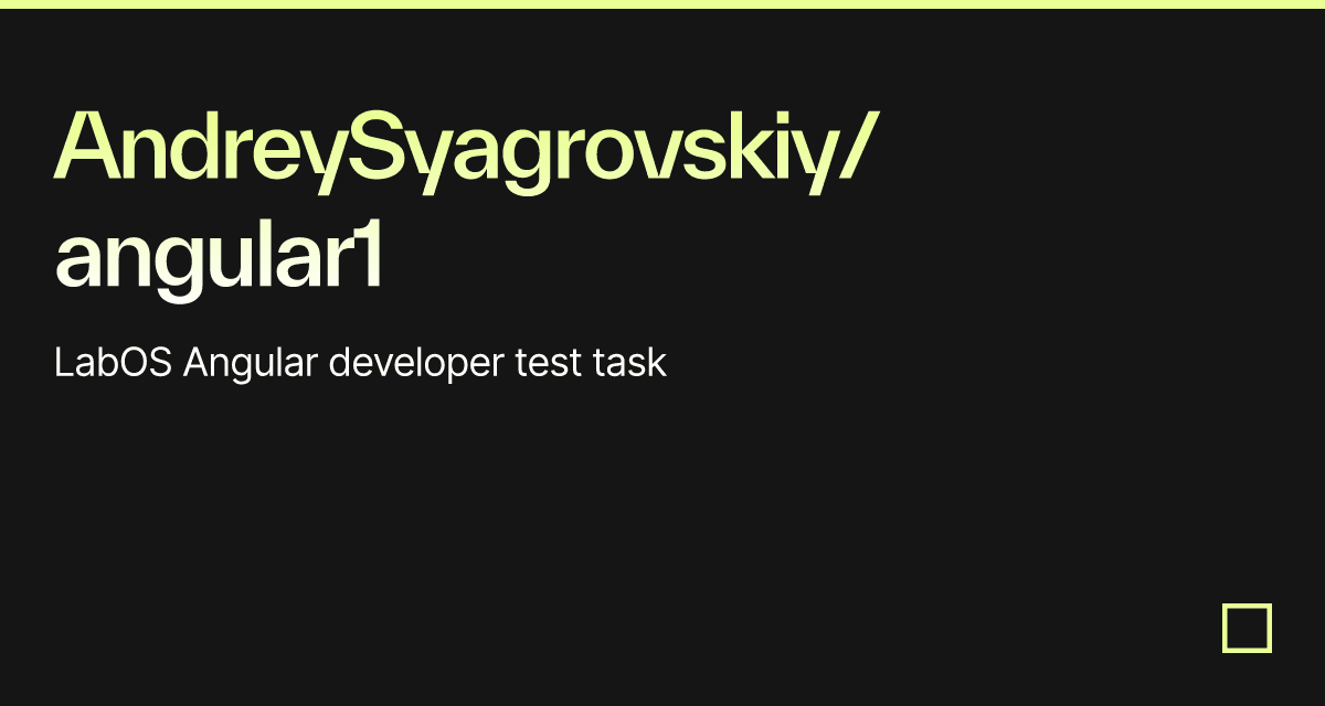 AndreySyagrovskiy/angular1 - Codesandbox