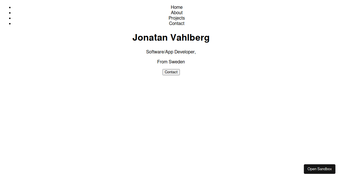 React Portfolio - Codesandbox