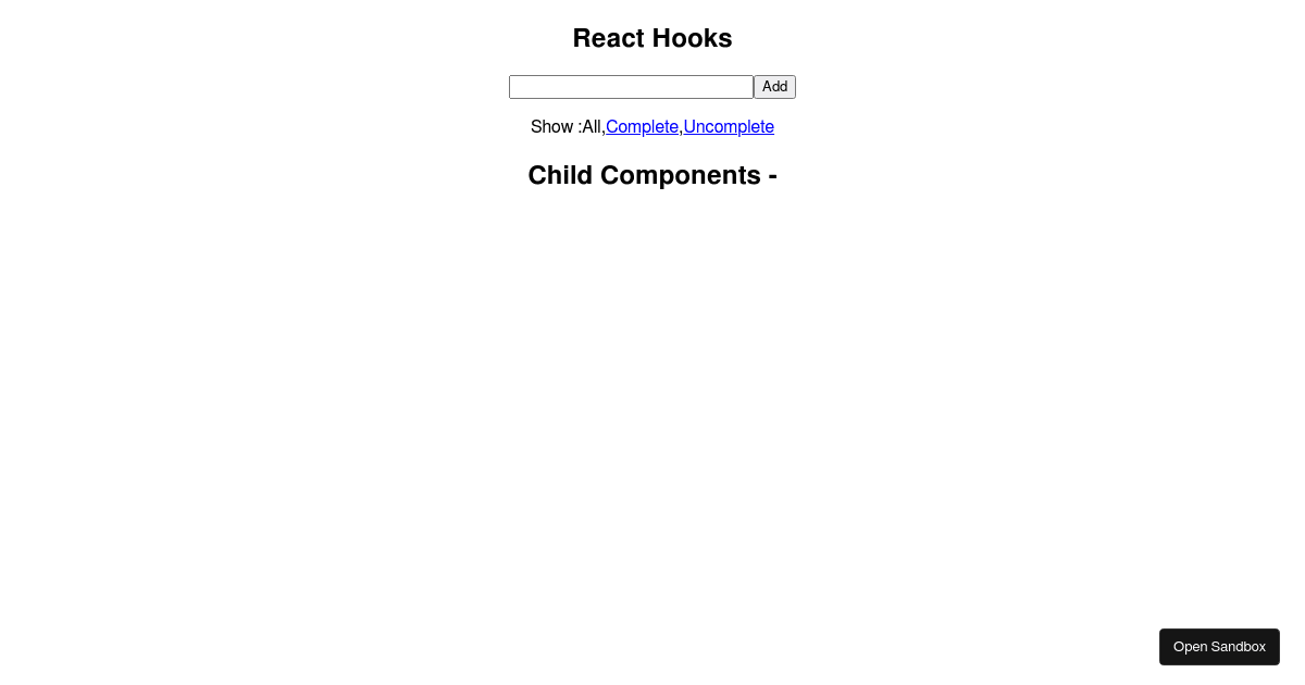 React Redux Tutorial Codesandbox