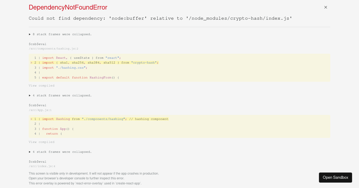 hashing - Codesandbox