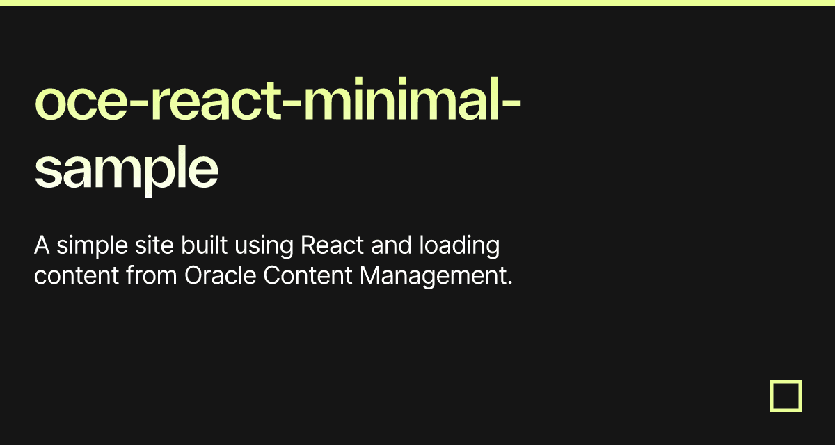 oce-react-minimal-sample - Codesandbox