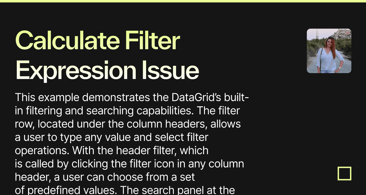 Calculate Filter Expression Issue (forked) - Codesandbox