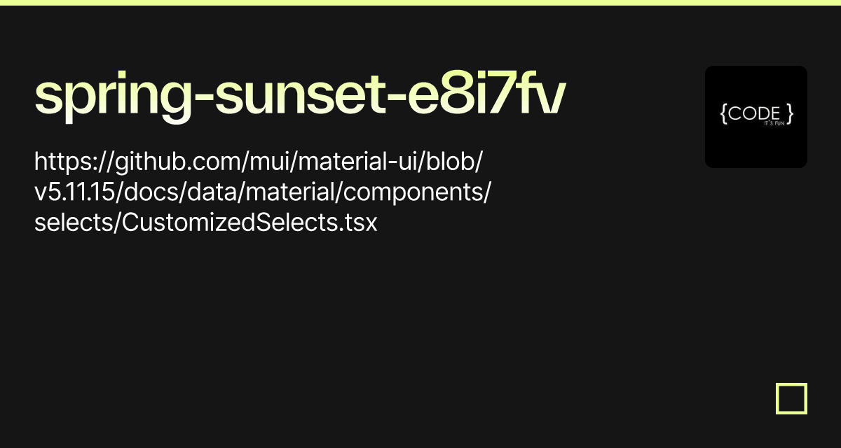 spring-sunset-e8i7fv - Codesandbox