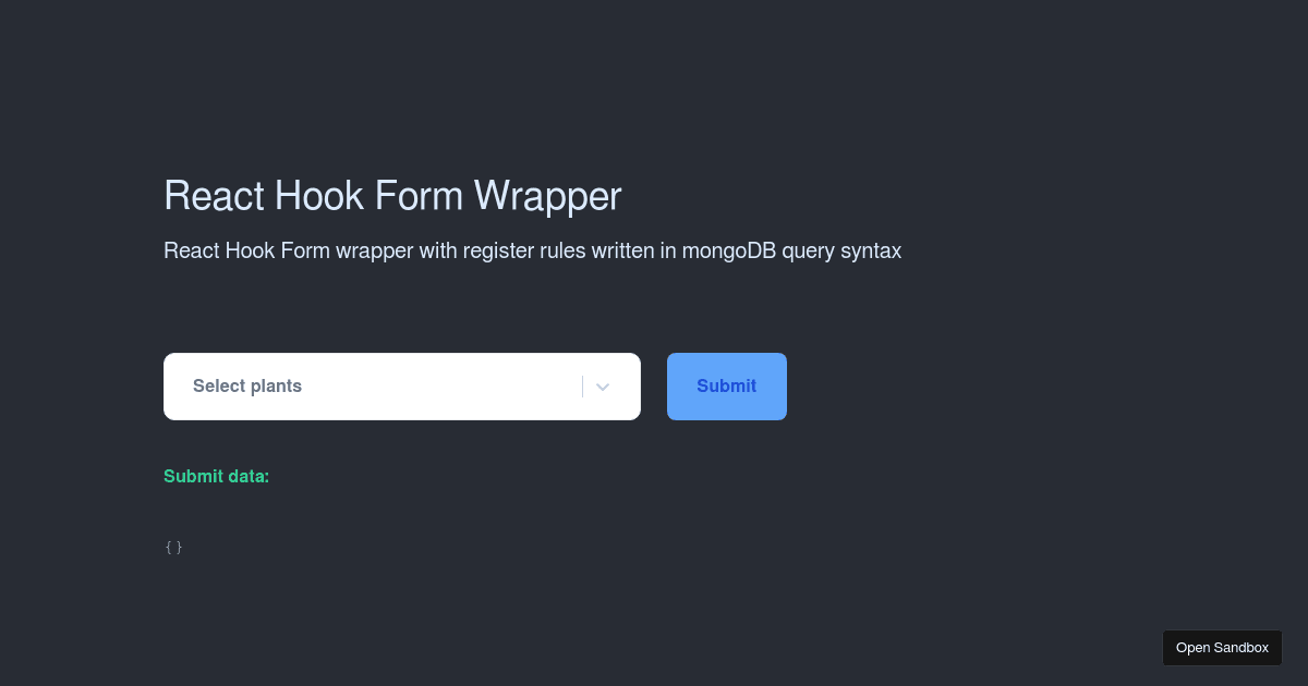 React Hook Form Wrapper Codesandbox
