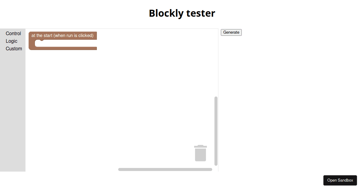 Blockly React (forked) - Codesandbox