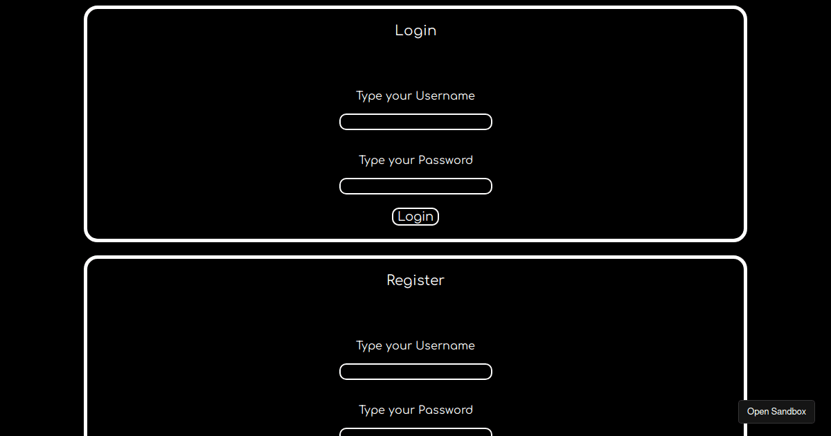 simple login test - Codesandbox