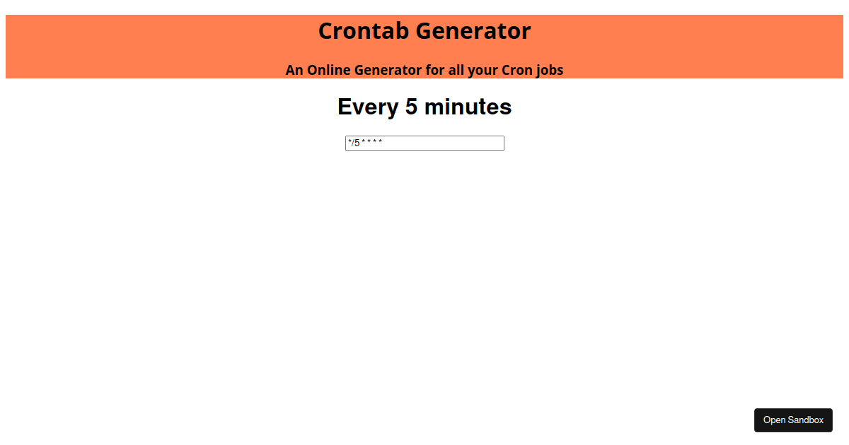 Crontab Reloaded - Codesandbox