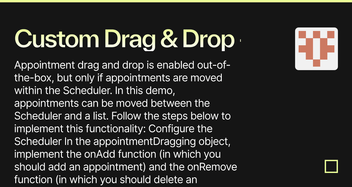 Custom Drag & Drop - DevExtreme Scheduler (forked) - Codesandbox