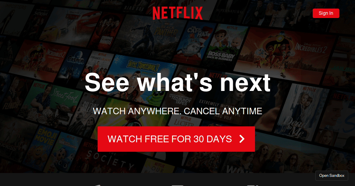 web netfilx - Codesandbox