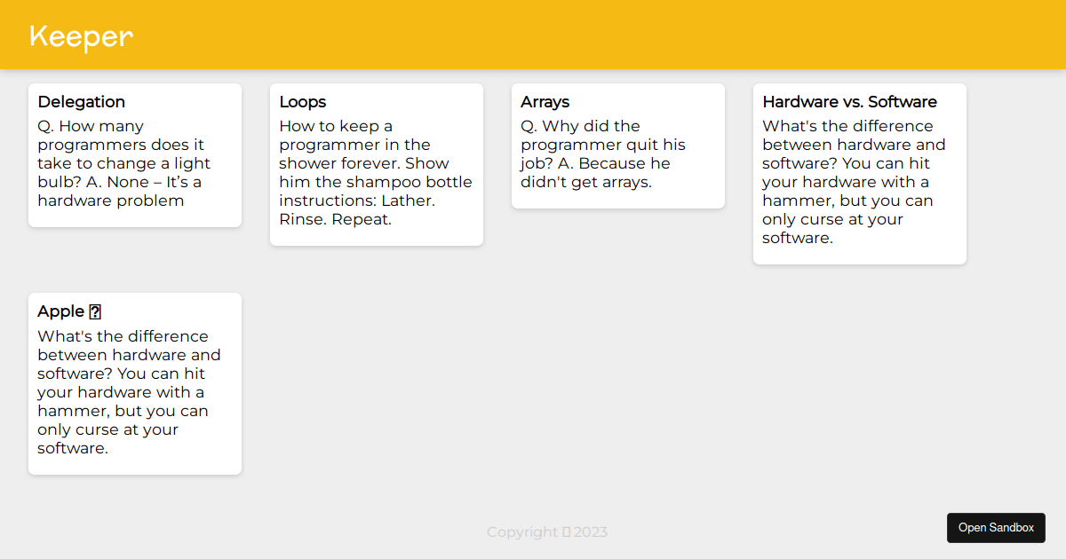 keeper-app-part-2-starting - Codesandbox
