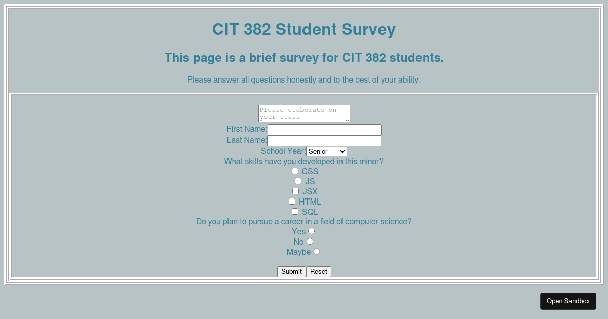 CIT382-20W-A03 - Codesandbox