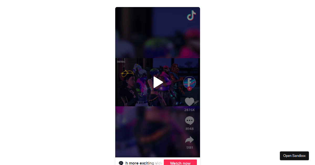 react-tiktok (forked) - Codesandbox